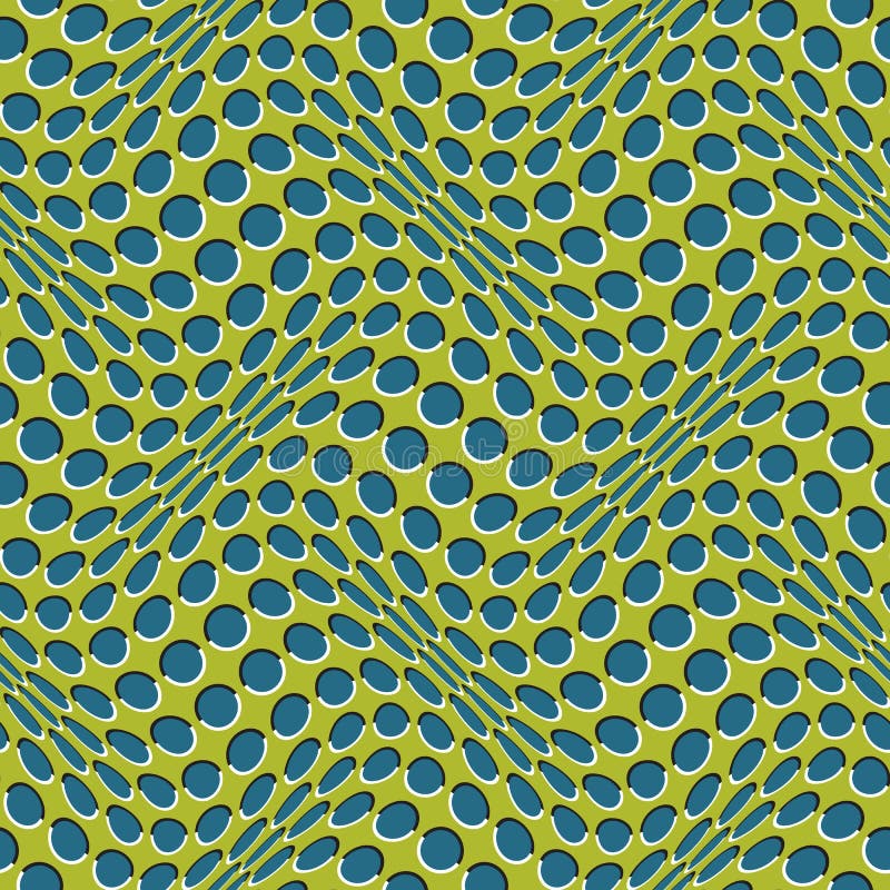 Optical Illusion Seamless Pattern. Moving Repeatable Texture of Blue ...