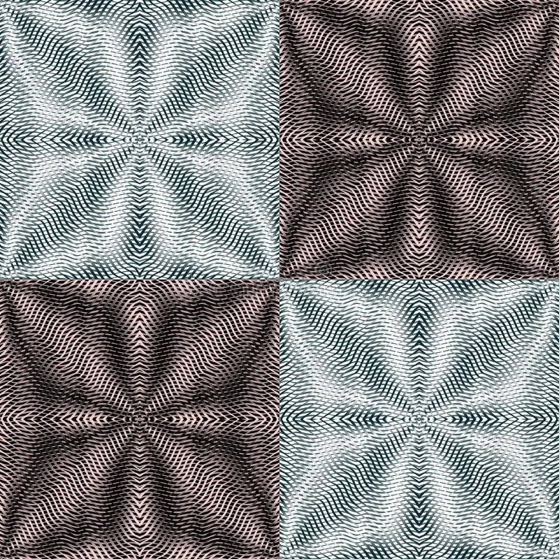 Optical Illusion. Set of Seamless Striped Pattern Stock Vector ...