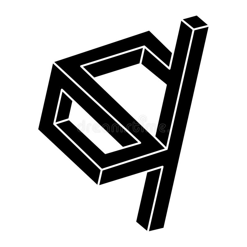 Optical Illusion Shape. Impossible Object. Optical Art Figure. Unreal ...