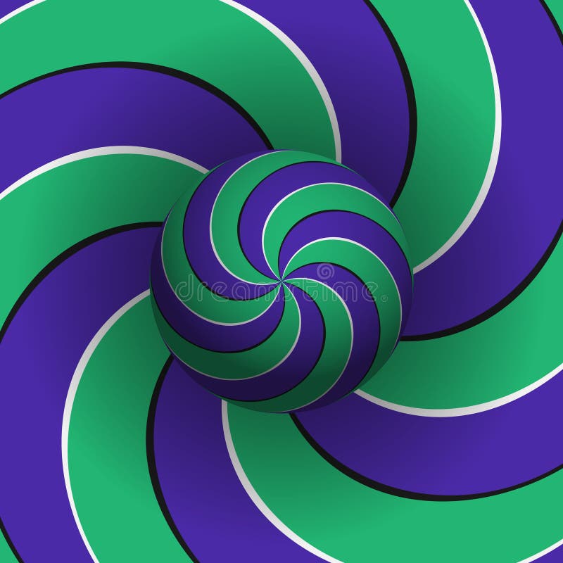 Optical Illusion with Sphere and Rounded Lines Stock Vector ...