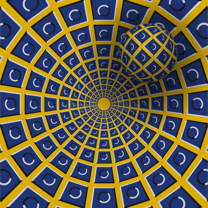 Optical Illusion with Sphere and Rounds Stock Vector - Illustration of ...