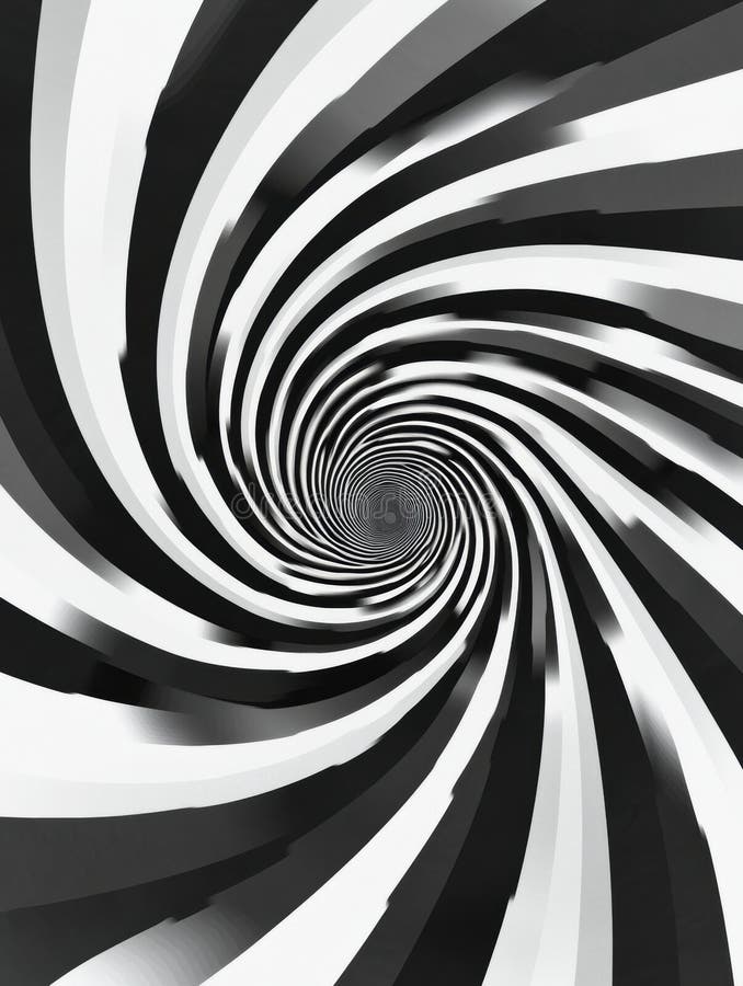 Optical Illusion Spiral Creates Depth Perception with Hypnotic Black ...