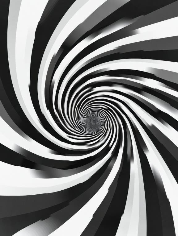 Optical Illusion Spiral Creates Depth Perception with Hypnotic Black ...