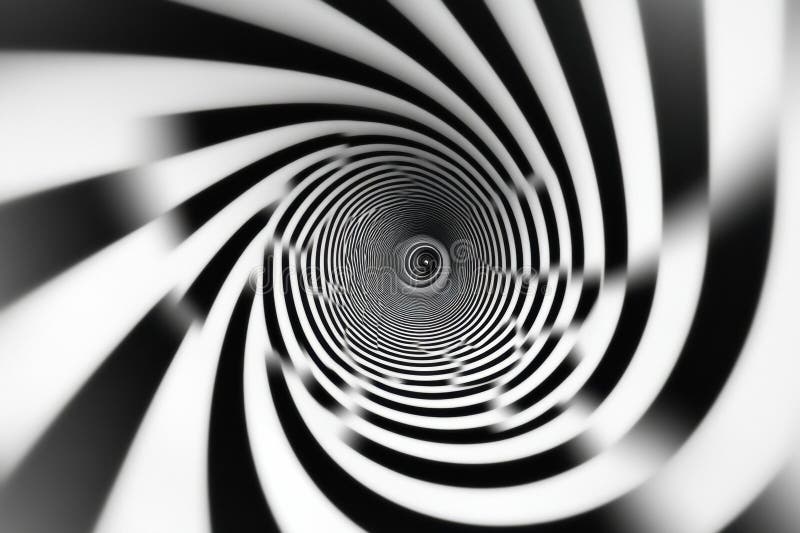Optical Illusion Spiral with Hypnotic Black and White Lines Creates a ...