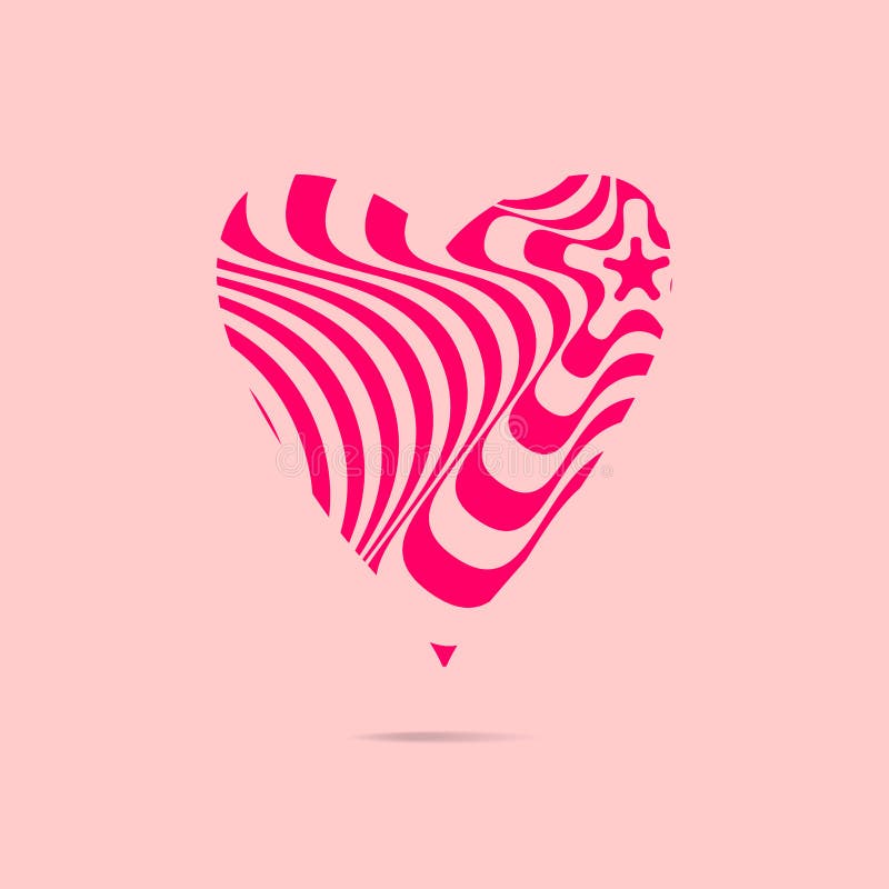 Op Art Heart. Optical Illusion Striped Seamless Pattern. Stock Vector ...