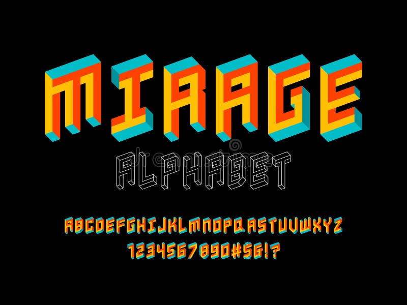 Optical illusion font stock vector. Illustration of dimension - 232458024