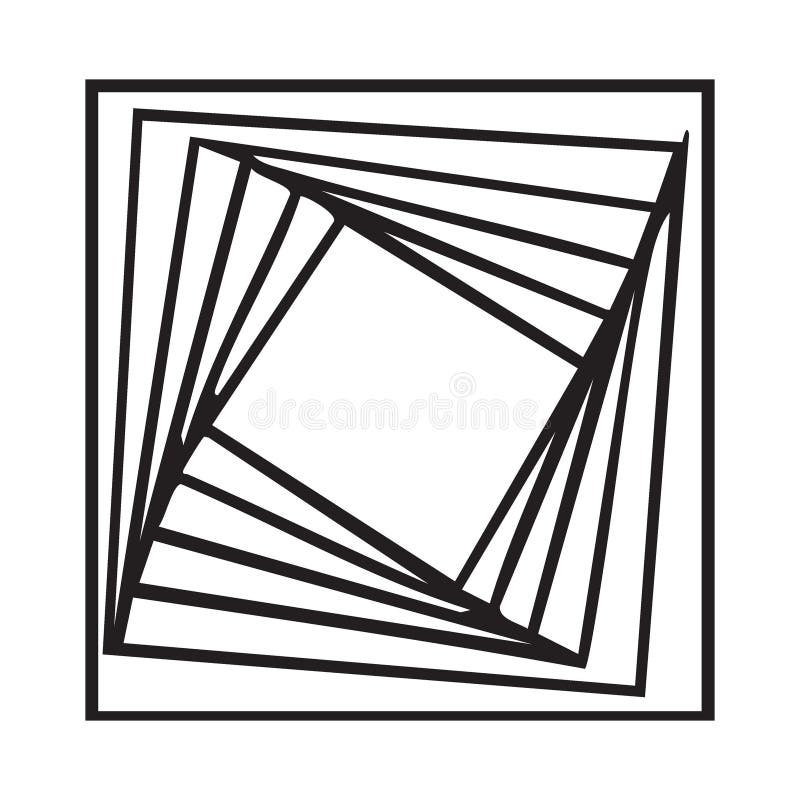 Optical Illusion Swirling Squares Vector for Abstract Design Project ...