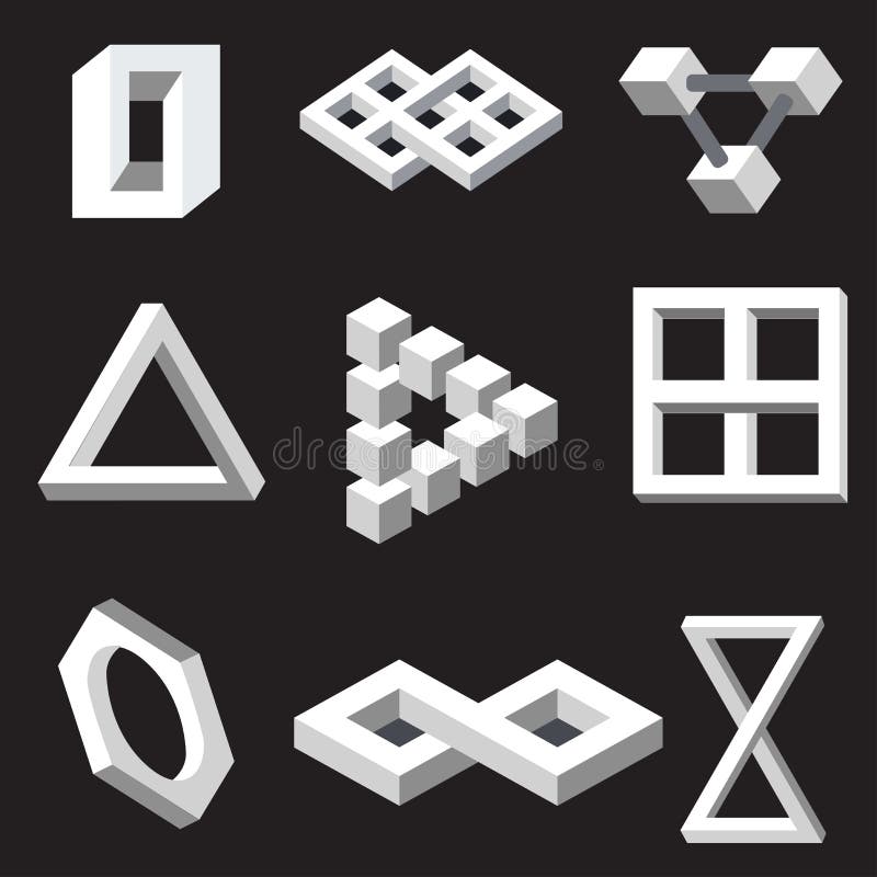 Optical Illusion Symbols. Vector Illustration Stock Vector ...