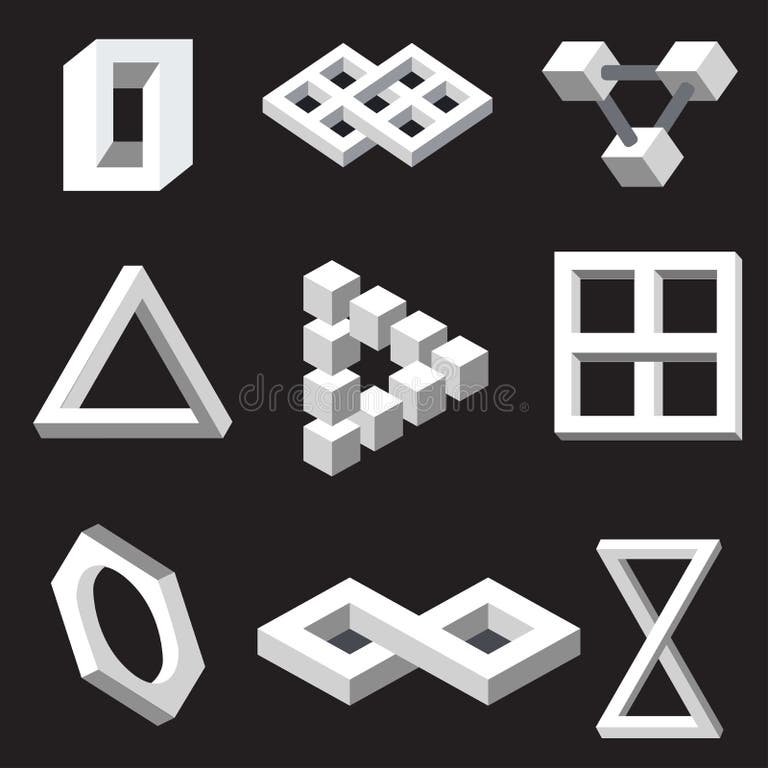 Optical Illusion Symbols. Vector Illustration Stock Vector ...