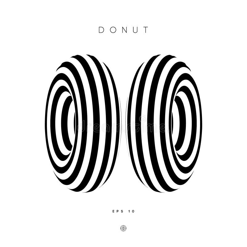 Optical Illusion Torus Logo. 3d Black and White Stripe. EPS 10. Stock ... Optical Illusion Torus Logo. 3d Black and White Stripe. EPS 10. Stock ...