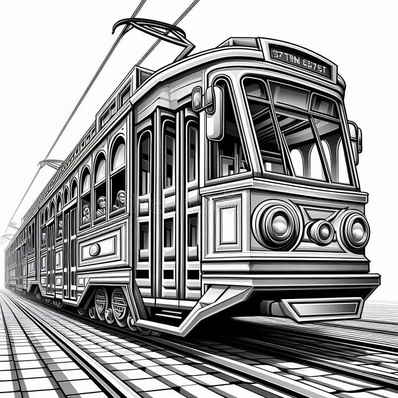 89 Optical Illusion Tram a Digital Illustration of a T Stock ...