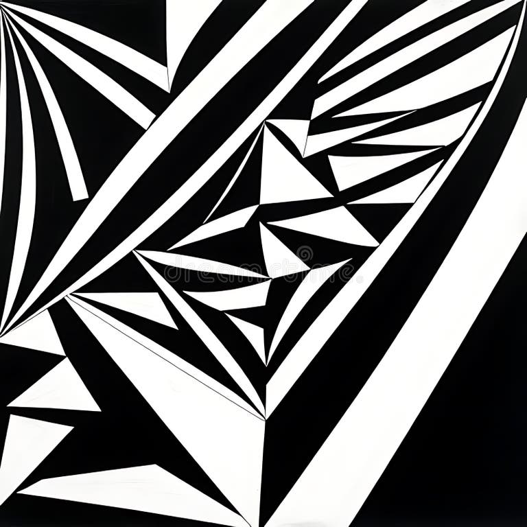 Optical Illusion Triangle Artwork with Repeating Shapes Stock ...