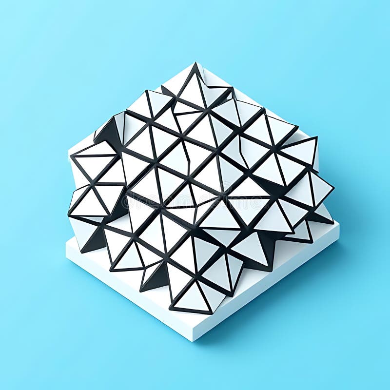 Optical Illusion Triangle Pattern in Black and White Stock Illustration ...