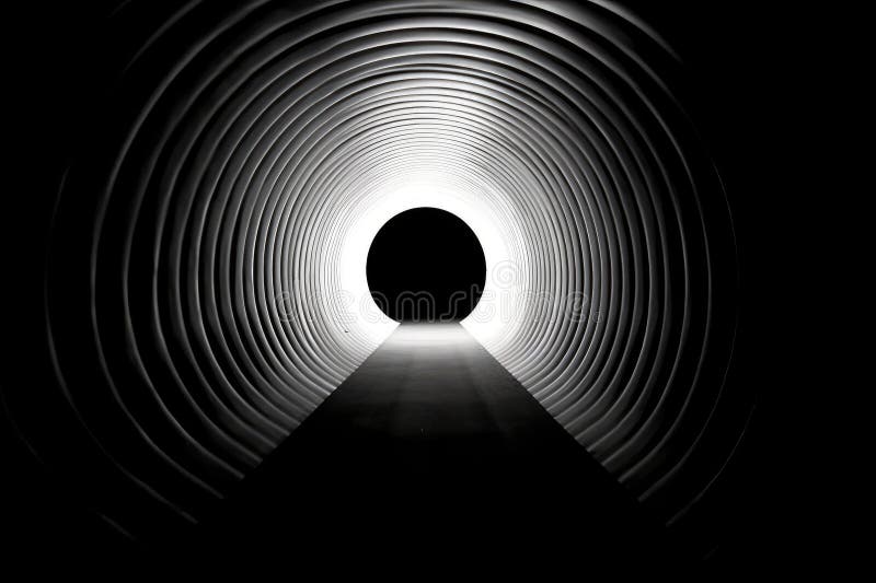 Optical Illusion of a Tunnel, with a Light at the End, Appearing To ...