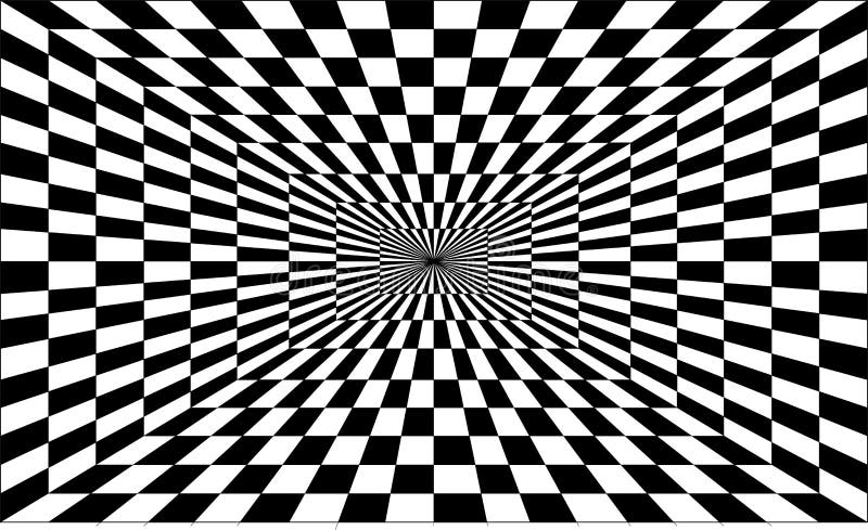 Cool Optical Illusion. One-point Perspective in Black Stock Vector ...
