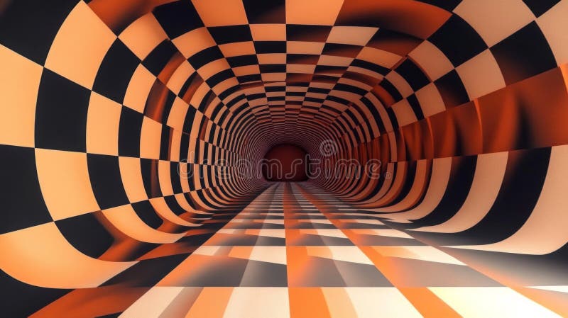 Optical Illusion Tunnel Presenting a Three-dimensional Depth Effect ...