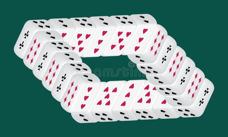 Optical Illusion, Unreal Quadrangle. Playing Cards on the Edges of the ...