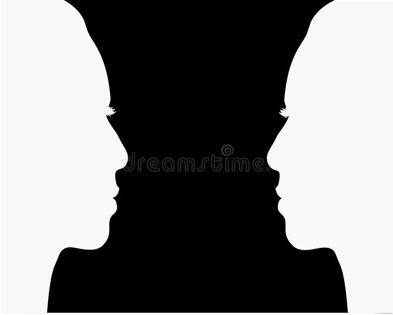 Optical Illusion Two Faces Stock Illustrations – 56 Optical Illusion ...