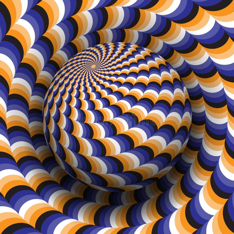 Patterned Sphere Soaring Above the Same Surface. Optical Illusion ...
