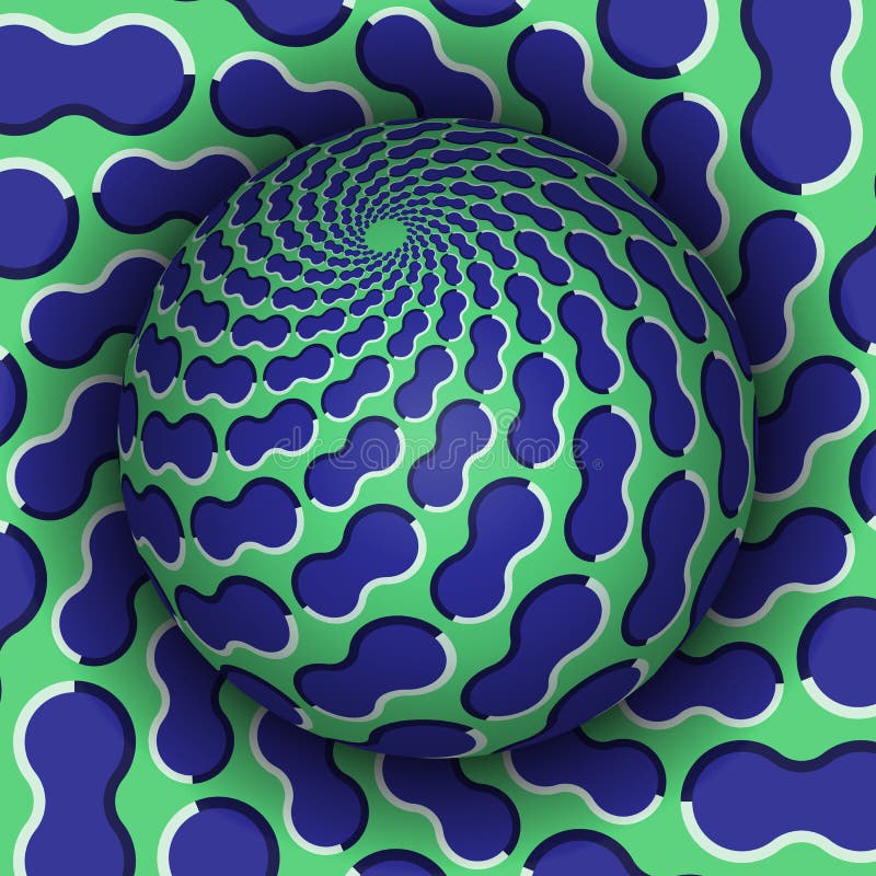 Optical Illusion Vector Illustration. Sphere Soaring Above the Hole ...