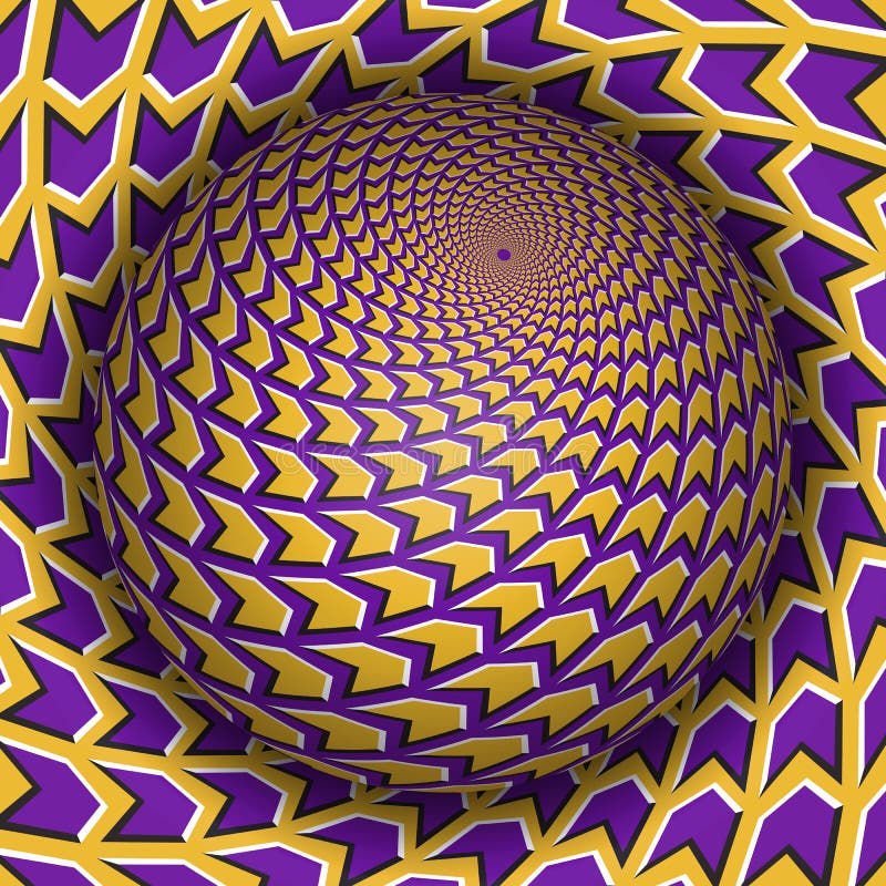 Optical Illusion Vector Illustration. Sphere Soaring Above the Surface ...