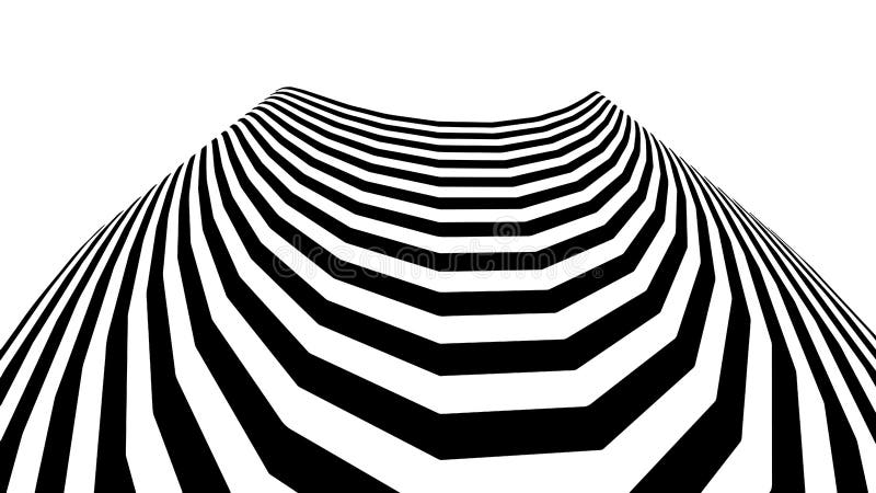 Optical Illusion Wave. Chess Waves Board. Abstract 3d Black and White ...