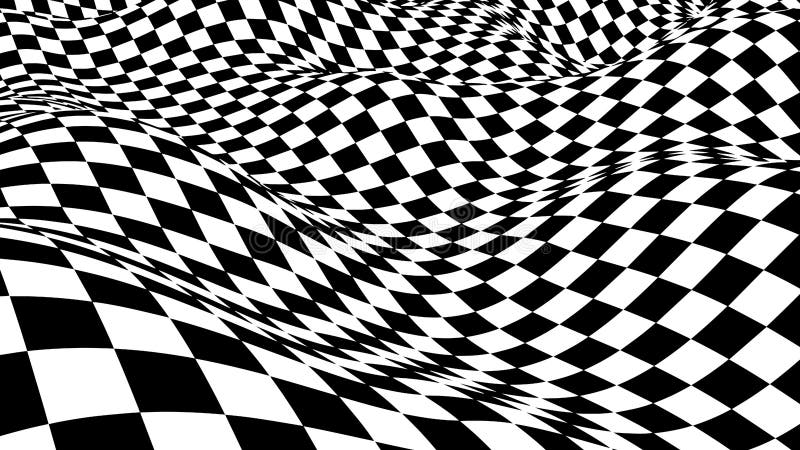 Optical Illusion Wave. Chess Waves Board. Abstract 3d Black and White ...