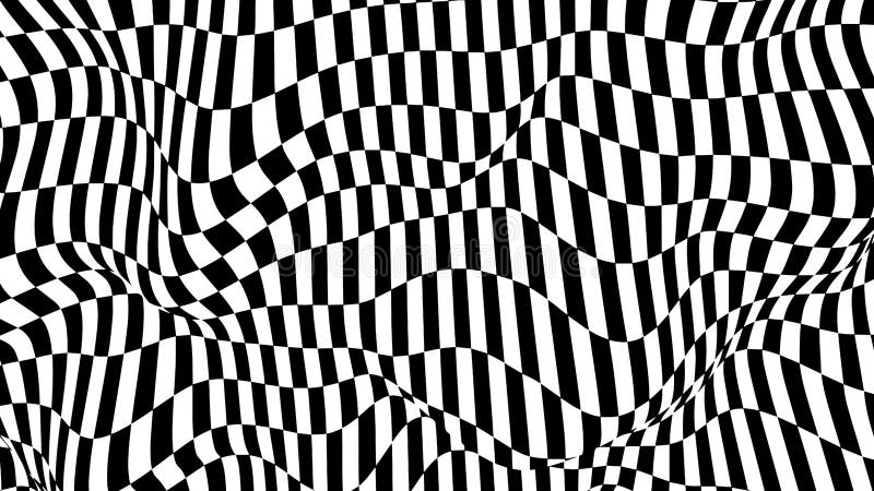 Optical Illusion Wave. Chess Waves Board. Abstract 3d Black and White ...