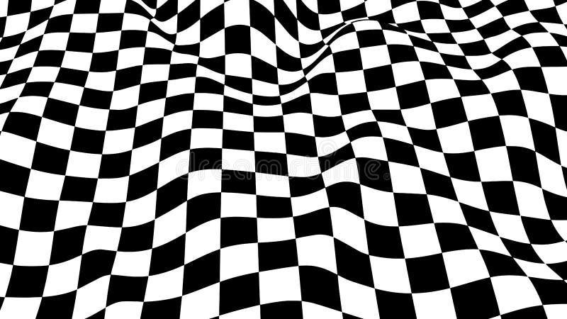 Optical Illusion Wave. Chess Waves Board. Abstract 3d Black and White ...