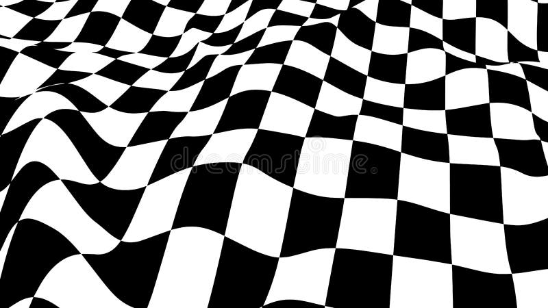 Optical Illusion Wave. Chess Waves Board. Abstract 3d Black and White ...