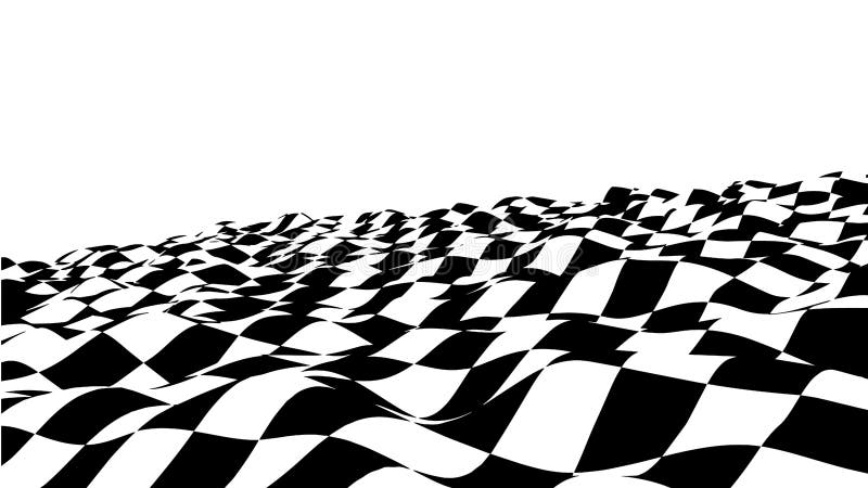 Optical Illusion Wave. Chess Waves Board. Abstract 3d Black and White ...