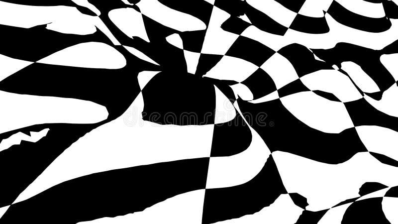 Optical Illusion Wave. Chess Waves Board. Abstract 3d Black and White ...