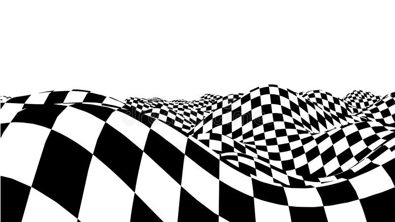 Optical Illusion Wave. Chess Waves Board. Abstract 3d Black and White ...