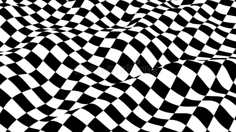 Optical Illusion Wave. Chess Waves Board. Abstract 3d Black and White ...