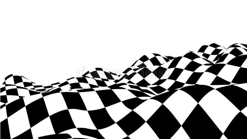 Optical Illusion Wave. Chess Waves Board. Abstract 3d Black and White ...