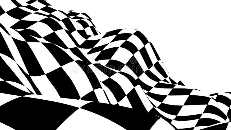 Optical Illusion Wave. Chess Waves Board. Abstract 3d Black and White ...