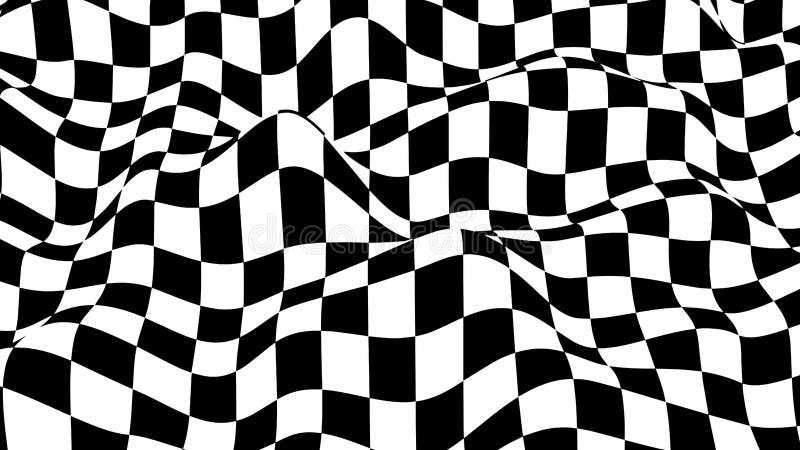 Chess Waves Board. Optical Illusion Sphere. Abstract 3d Black and White ...