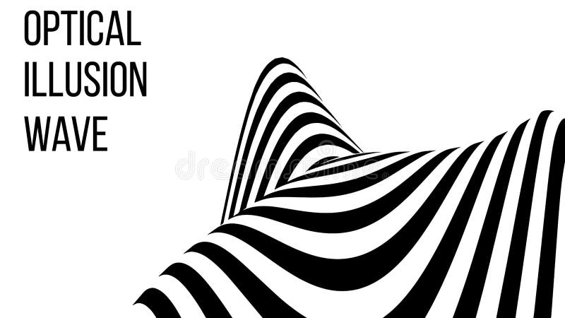 Optical Illusion Wave. Chess Waves Board. Abstract 3d Black And White ...