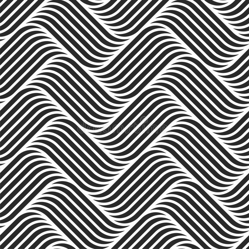 Optical Illusion Waves Art Seamless Pattern Stock Vector - Illustration ...