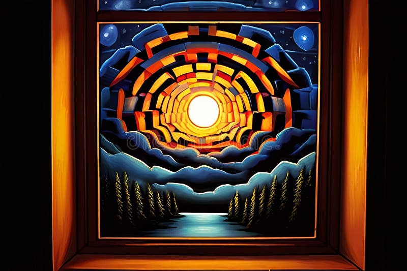 Optical Illusion Window Art an Optical Illusion Design on the Wi Stock ...