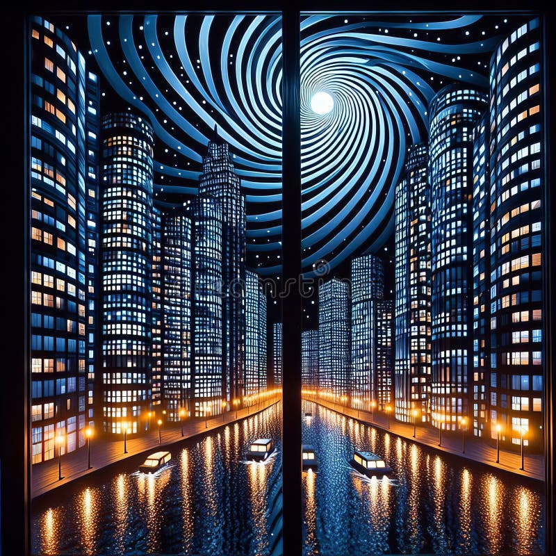 Optical Illusion Window Art an Optical Illusion Design on the Wi Stock ...