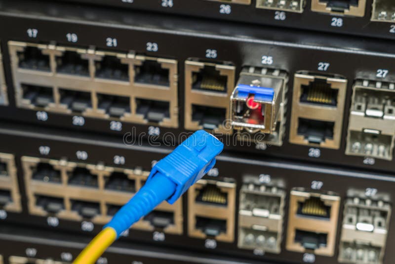 Optical Internet Wire is Near the Switch Module Stock Photo - Image of ...
