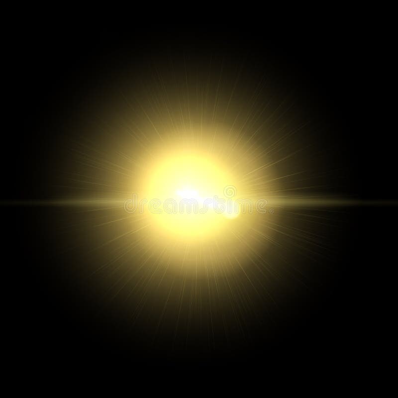 Optical Lens Flare Texture on Black Background. Stock Photo - Image of ...