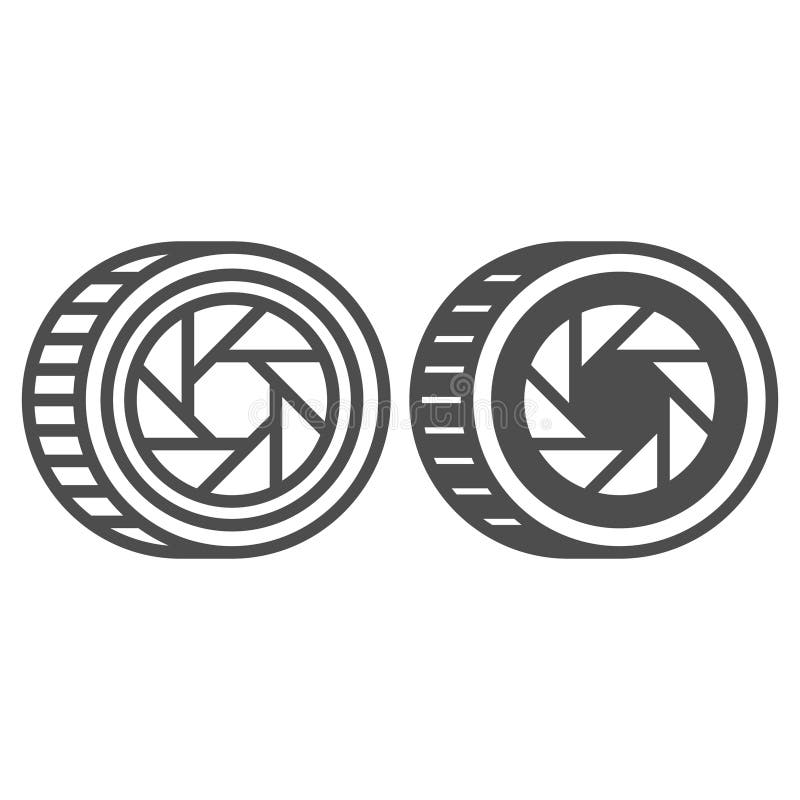 Optical Lens with Shutter Line and Solid Icon, Photography and Optics ...