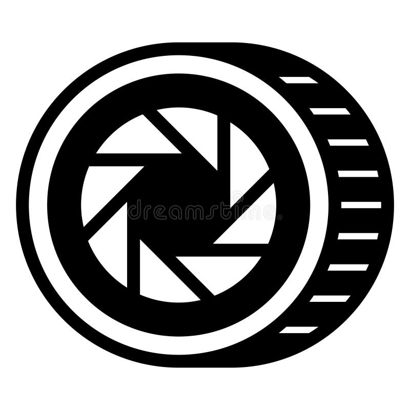 Optical Lens with Shutter Solid Icon, Photography and Optics Concept ...