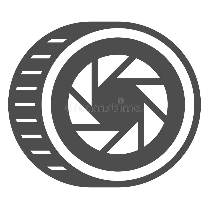 Optical Lens with Shutter Solid Icon, Photography and Optics Concept ...