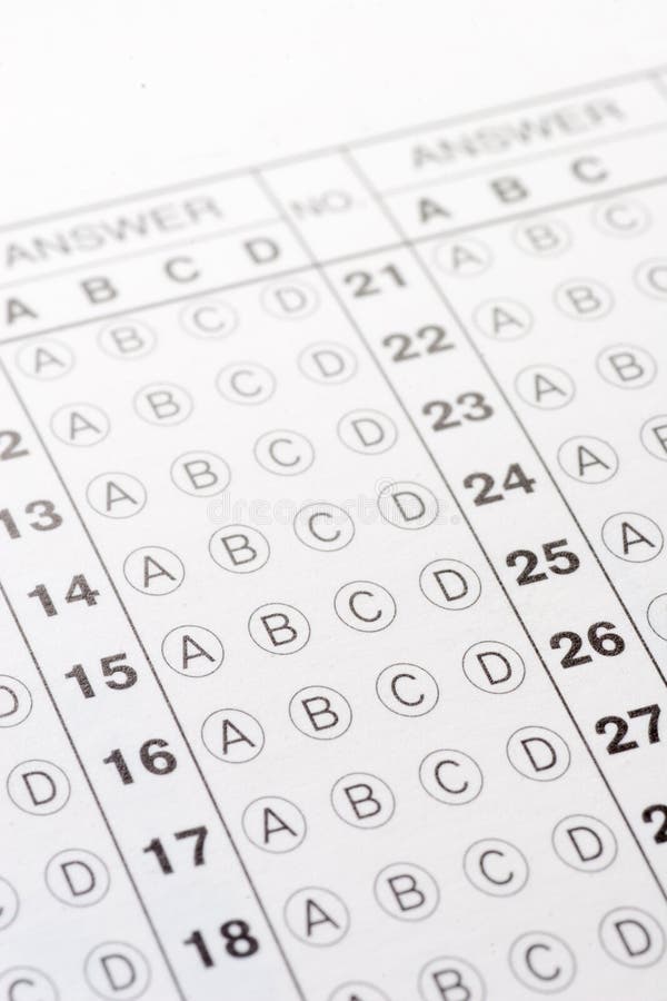 Optical Mark Recognition Sheet , OMR Stock Photo - Image of school ...