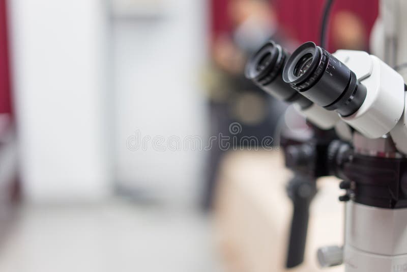 Optical Microscope in a Hospital in Advanced Science. Stock Image ...