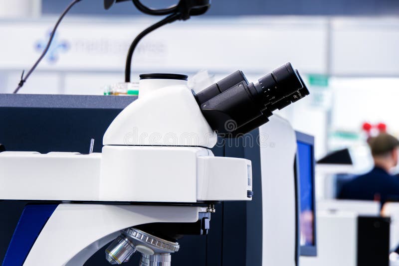 Optical Microscope for Research. Laboratory Equipment Stock Image ...