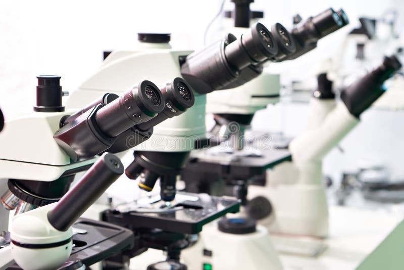 Optical Microscopes in Store Stock Photo - Image of school, optical ...